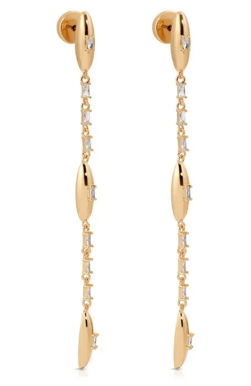 Ettika Oval Dome Linear Drop Earrings