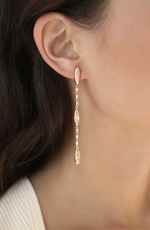 Ettika Oval Dome Linear Drop Earrings
