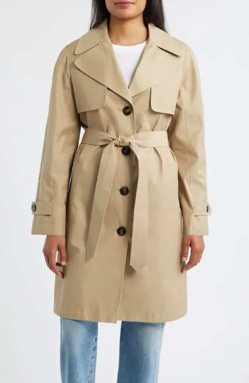 Via Spiga Water Resistant Cotton-blend Trench Coat - Birch Tan