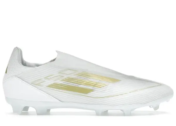 Adidas F50 League Laceless Firm Ground Athletic Sneakers - Cloud White/gold Metallic