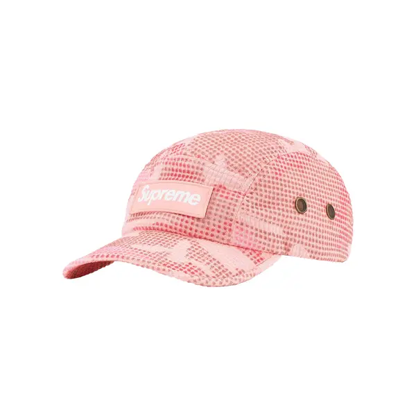 Supreme Camo Grid Velvet Camp Cap - Pink