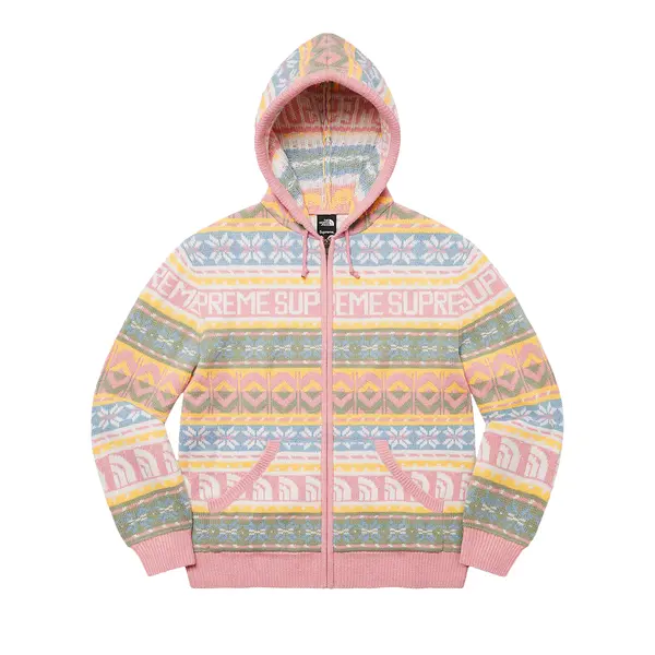 Supreme X The North Face Zip Up Hooded Sweater - Pink
