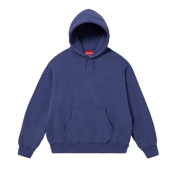 Supreme Satin Appliqué Hooded Sweatshirt - Blue | Editorialist