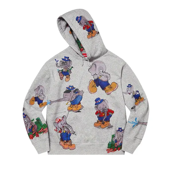 Supreme Elephant Hooded Sweatshirt - Grey