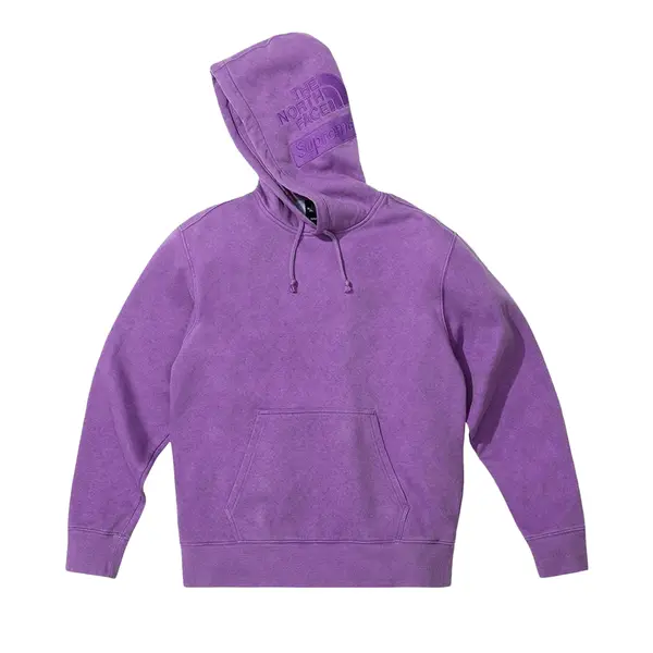 Supreme X The North Face Pigment Printed Hooded Sweatshirt - Purple