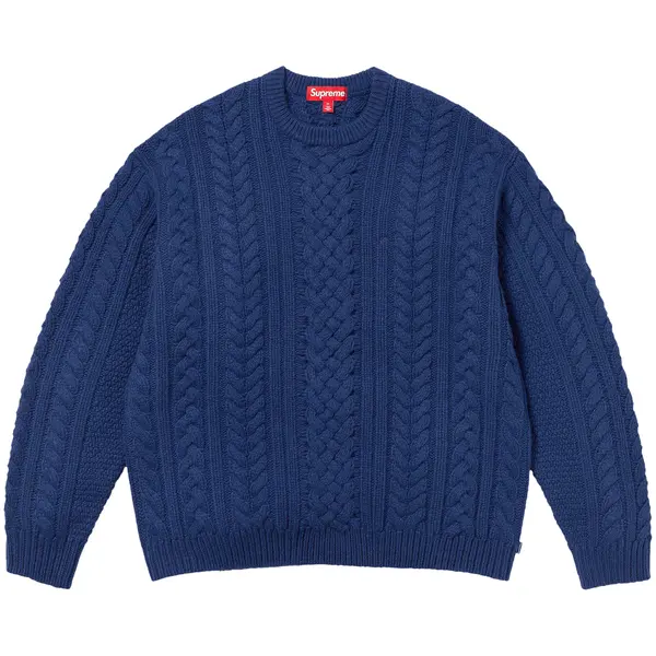 Supreme Appliqué Cable Knit Sweater - Blue