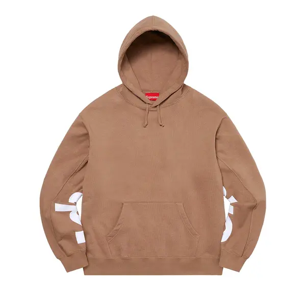 Supreme Cropped Paneled Hooded Sweatshirt - Brown