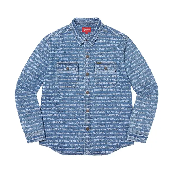 Supreme Multi Type Jacquard Denim Shirt - Blue