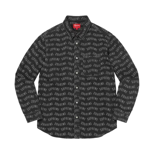 Supreme Arc Jacquard Denim Shirt - Black