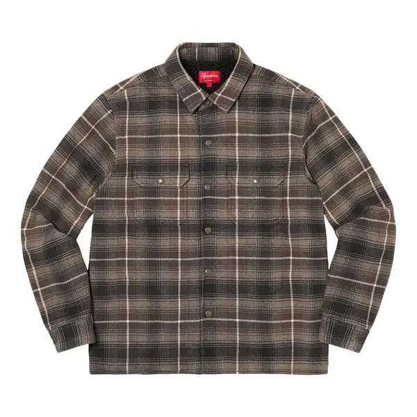 Supreme Shearling Lined Flannel Shirt - Black