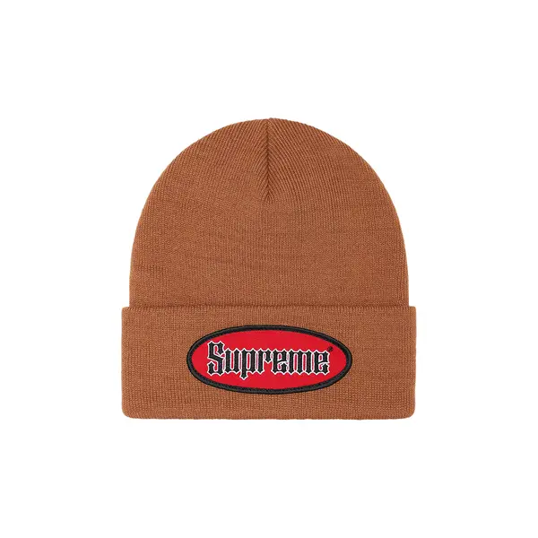 Supreme Oval Patch Beanie - Tan