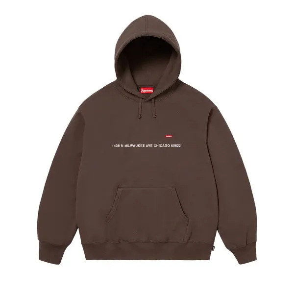 Supreme Shop Small Box Logo Chicago Hooded Sweatshirt - Brown