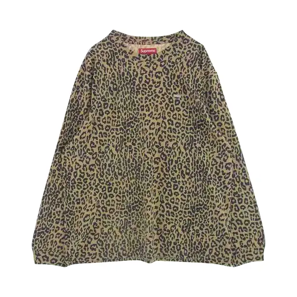 Supreme Small Box Long-sleeve Tee 'leopard - Tan