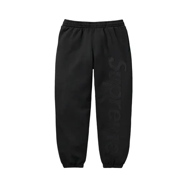 Supreme Satin Appliqué Sweatpant - Black