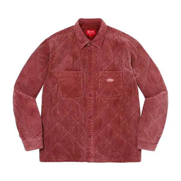 Supreme Quilted Corduroy Shirt 'rust - Red