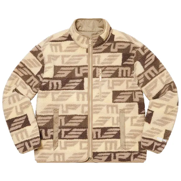 Supreme Geo Reversible Windstopper Fleece Jacket - Tan