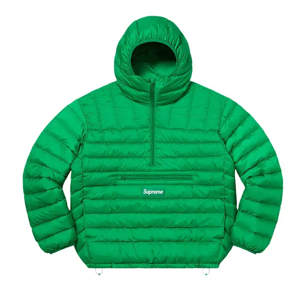 Supreme Micro Down Half Zip Hooded Pullover - Green
