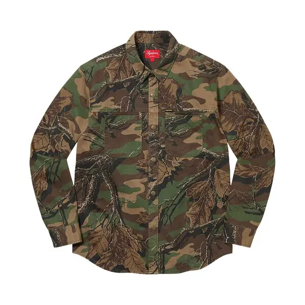 Supreme Branch Woodland Camo Snap Work Shirt - Multicolor