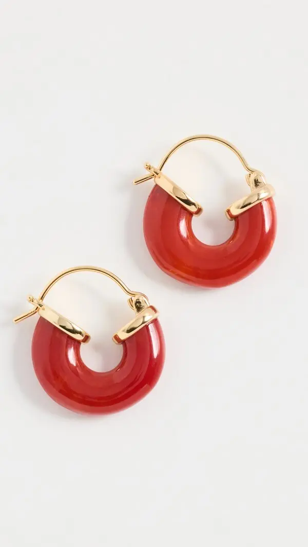 Anni Lu Petit Swell Hoop Earrings - Bright Red