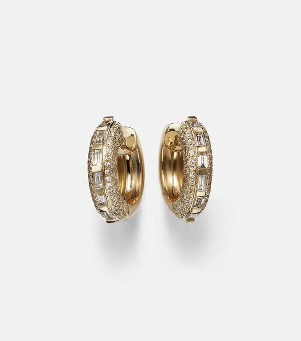 Shay Jewelry 18kt Yellow Hoop Earrings With Diamonds - Gold