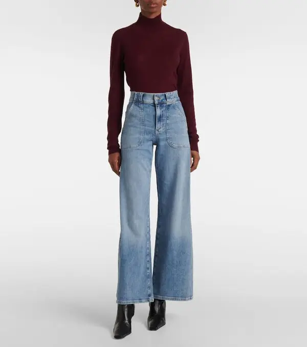 FRAME High-rise Wide-leg Jeans With Modern Pockets