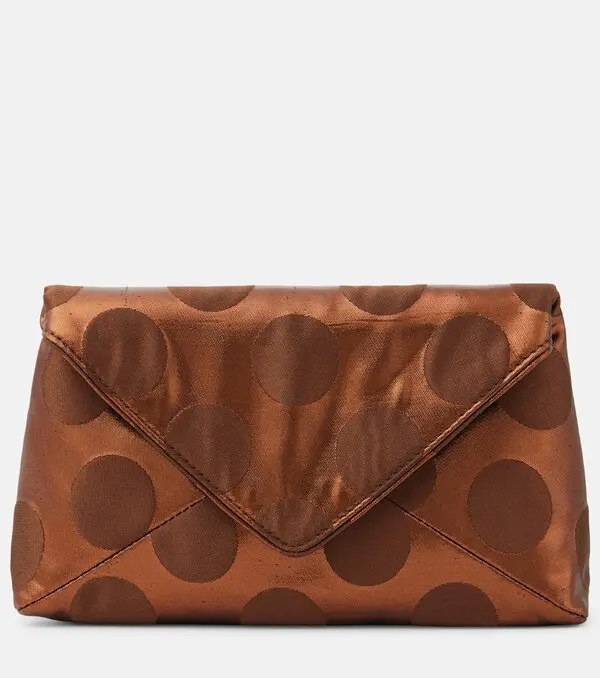 Dries Van Noten Polka-dot Clutch - Brown