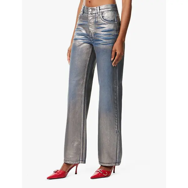 MISBHV Coated Dirt Low-rise Straight-leg Denim Jeans