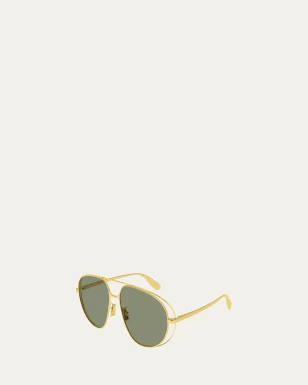 Bottega Veneta Cutout Aviator Sunglasses