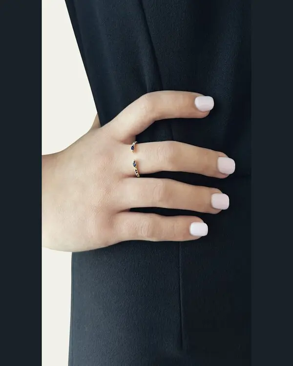 LARK & BERRY - Lark & Berry 14K Yellow Gold Veto Cuff Ring With Lab Grown Diamonds And Cultured Sapphires