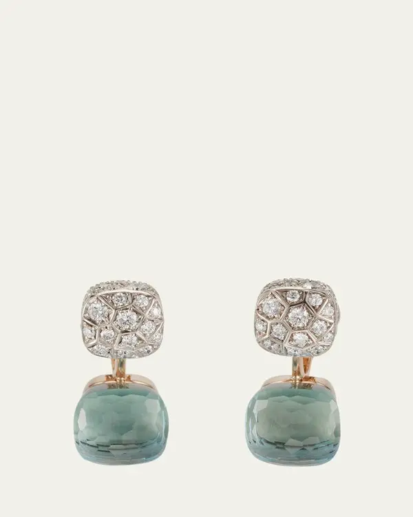 Pomellato Nudo 18k Rose Gold And Diamond Drop Earrings - Two Tone Gold