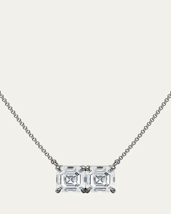 HAUTECARAT 18k Gold Asscher Lab Grown Diamond Twin Necklace