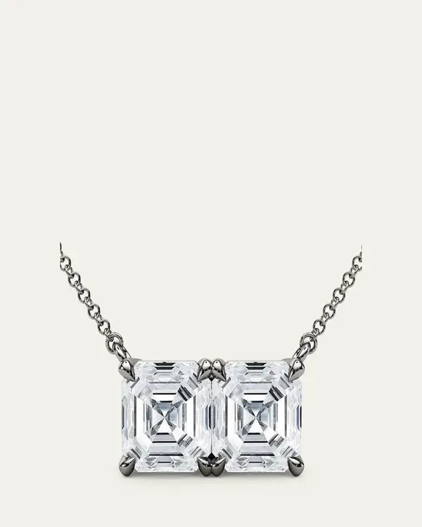 HAUTECARAT 18k Gold Asscher Lab Grown Diamond Twin Necklace