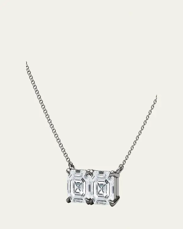HAUTECARAT 18k Gold Asscher Lab Grown Diamond Twin Necklace