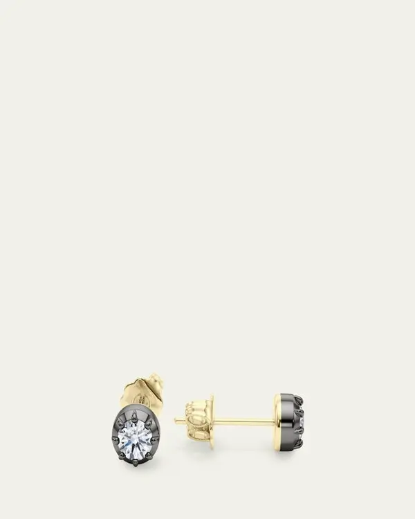 HAUTECARAT 18k Gold Diamond Stud Earrings