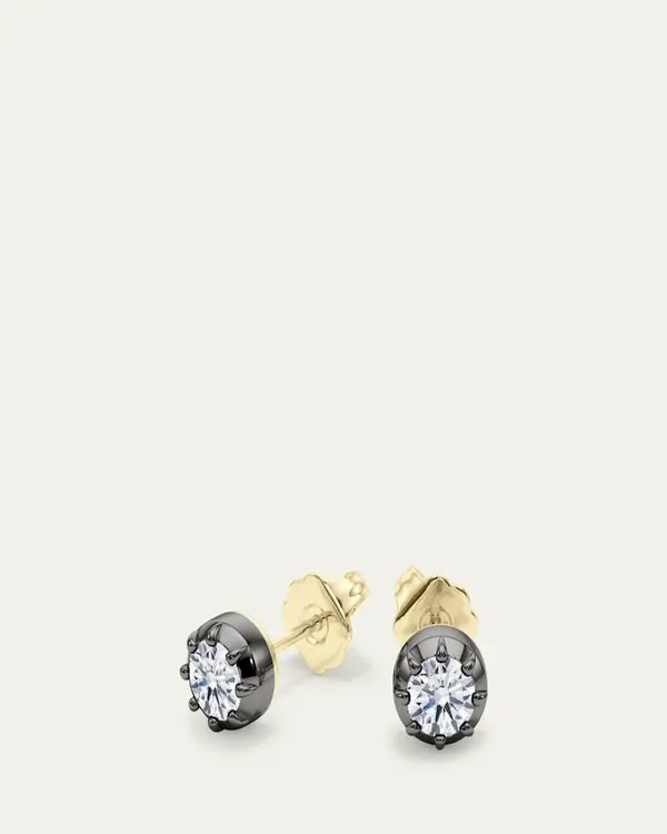 HAUTECARAT 18k Gold Diamond Stud Earrings
