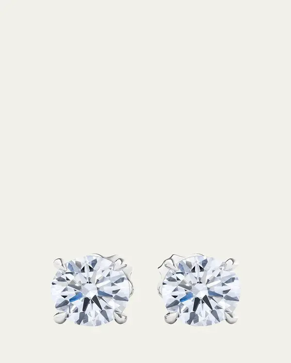 HAUTECARAT 18k Lab Grown Diamond Stud Earrings, 4.0tcw