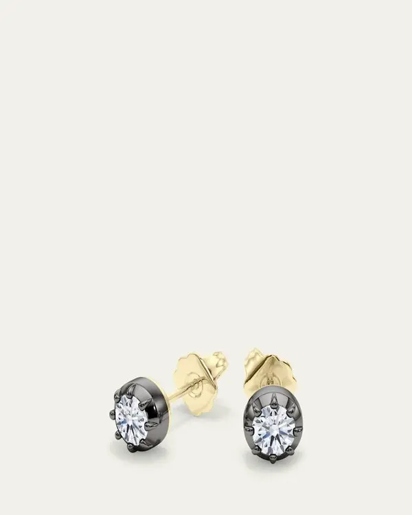 HAUTECARAT 18k Gold Diamond Stud Earrings