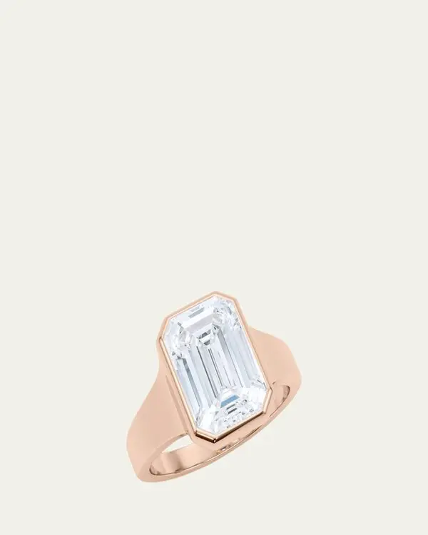 HAUTECARAT 18k Emerald Cut Lab Grown Diamond Ring, 2.0tcw - Rose Gold