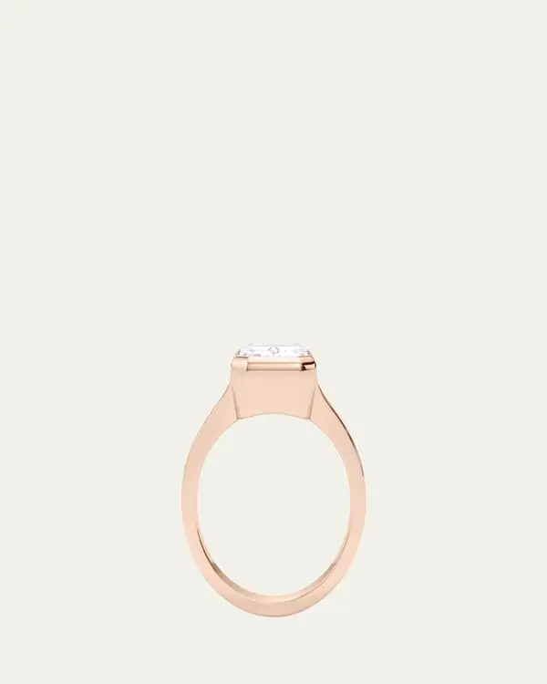 HAUTECARAT 18k Emerald Cut Lab Grown Diamond Ring, 2.0tcw - Rose Gold