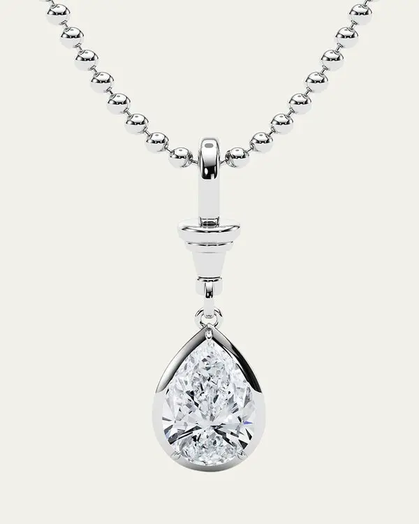 HAUTECARAT 18k Gold 2.0 Tcw Lab Grown Diamond Pendant Necklace - White Gold