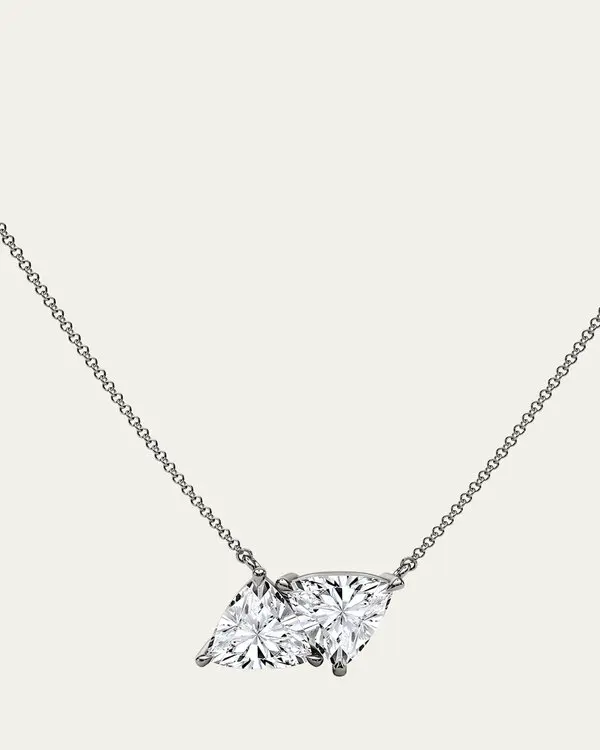 HAUTECARAT 18k Trillion Lab Grown Diamond Twin Necklace - Blackened Gold