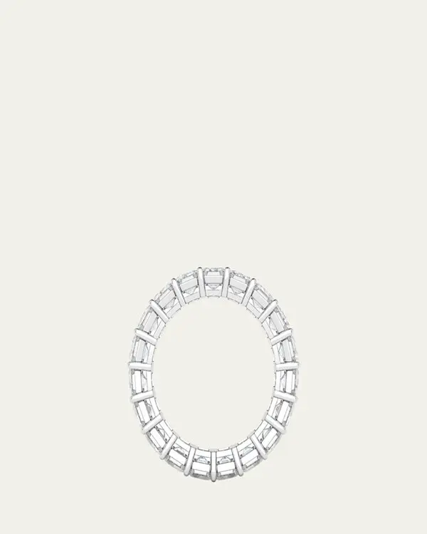 HAUTECARAT 18k Emerald Cut Lab Grown Diamond Eternity Ring - White Gold