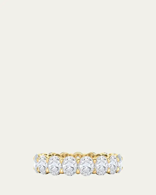 HAUTECARAT 18k 6.0tcw Oval Lab Grown Diamond Eternity Ring - Gold
