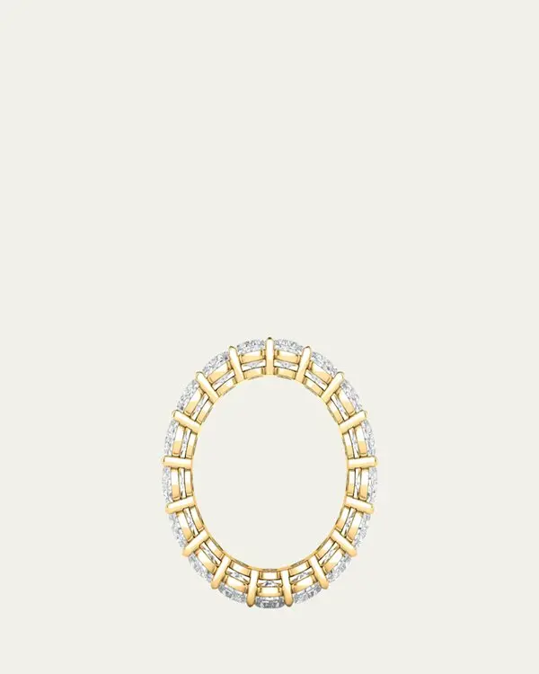 HAUTECARAT 18k 6.0tcw Oval Lab Grown Diamond Eternity Ring - Gold