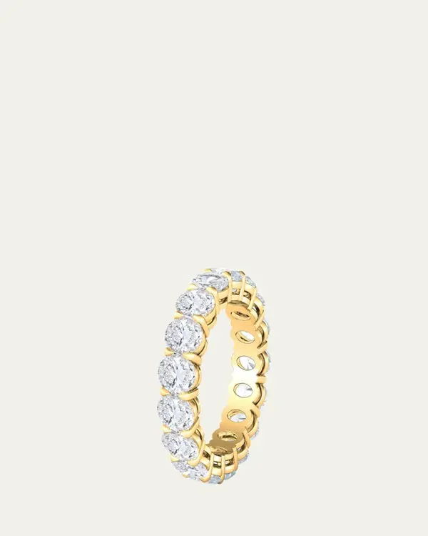 HAUTECARAT 18k 6.0tcw Oval Lab Grown Diamond Eternity Ring - Gold