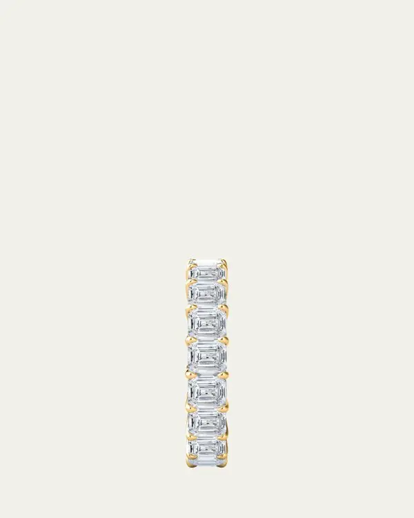 HAUTECARAT 18k Emerald Cut Lab Grown Diamond Eternity Band, 6.6tcw - Gold