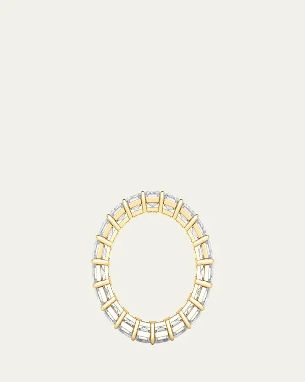 HAUTECARAT 18k Emerald Cut Lab Grown Diamond Eternity Band, 6.6tcw - Gold