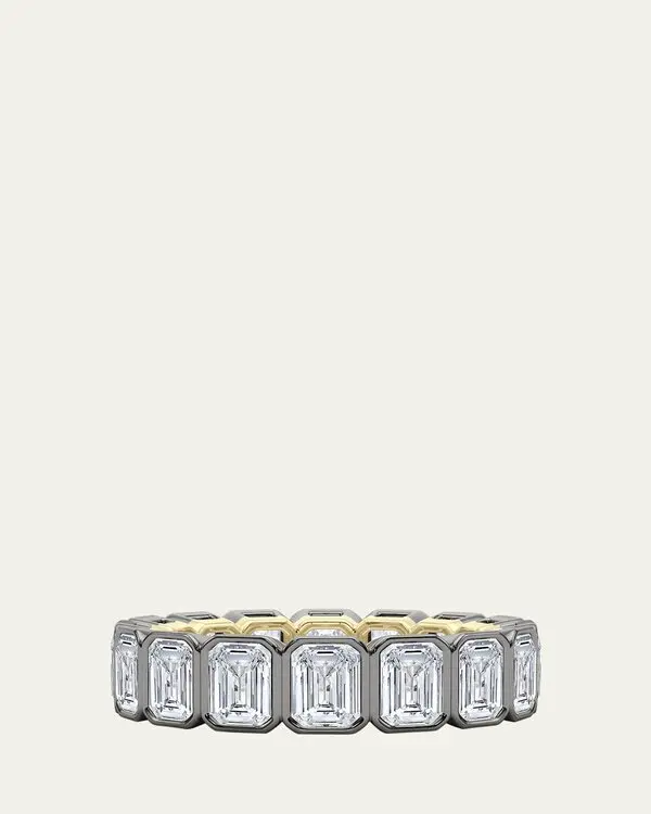 HAUTECARAT 18k Gold 9.0tcw Lab Grown Diamond Eternity Ring - Black/yellow Gold