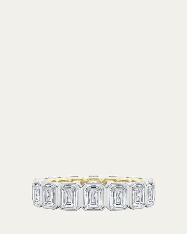 HAUTECARAT 18k Gold 9.0tcw Lab Grown Diamond Eternity Ring - White/yellow Gold