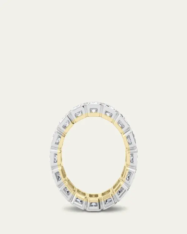 HAUTECARAT 18k Gold 9.0tcw Lab Grown Diamond Eternity Ring - White/yellow Gold